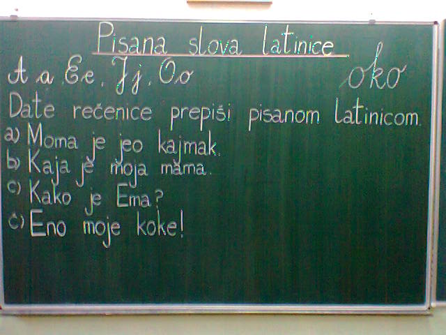 Tabla: Pisana slova latinice - Pokazivač