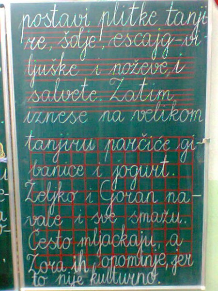 Tabla: Pisana slova latinice - Pokazivač